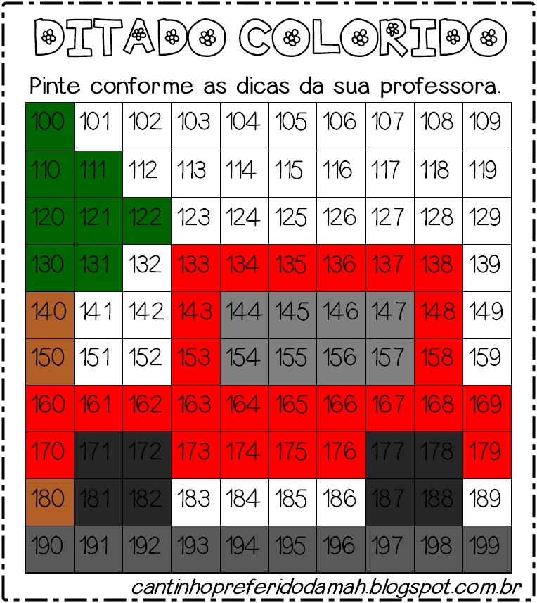 Meu Cantinho Preferido: Números de 100 à 199 - ditado colorido