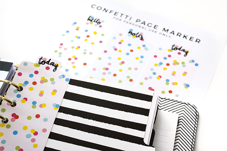 A freebie a day: A5 Confetti Page Marker - Play Happy Play