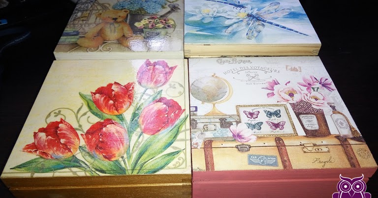 WIP pudełka // WIP boxes | Fioletowa sowa