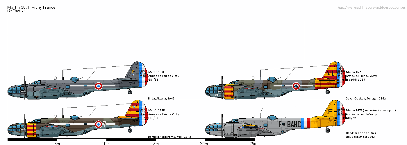 War Machines Drawn: Martin 167F - Vichy French users