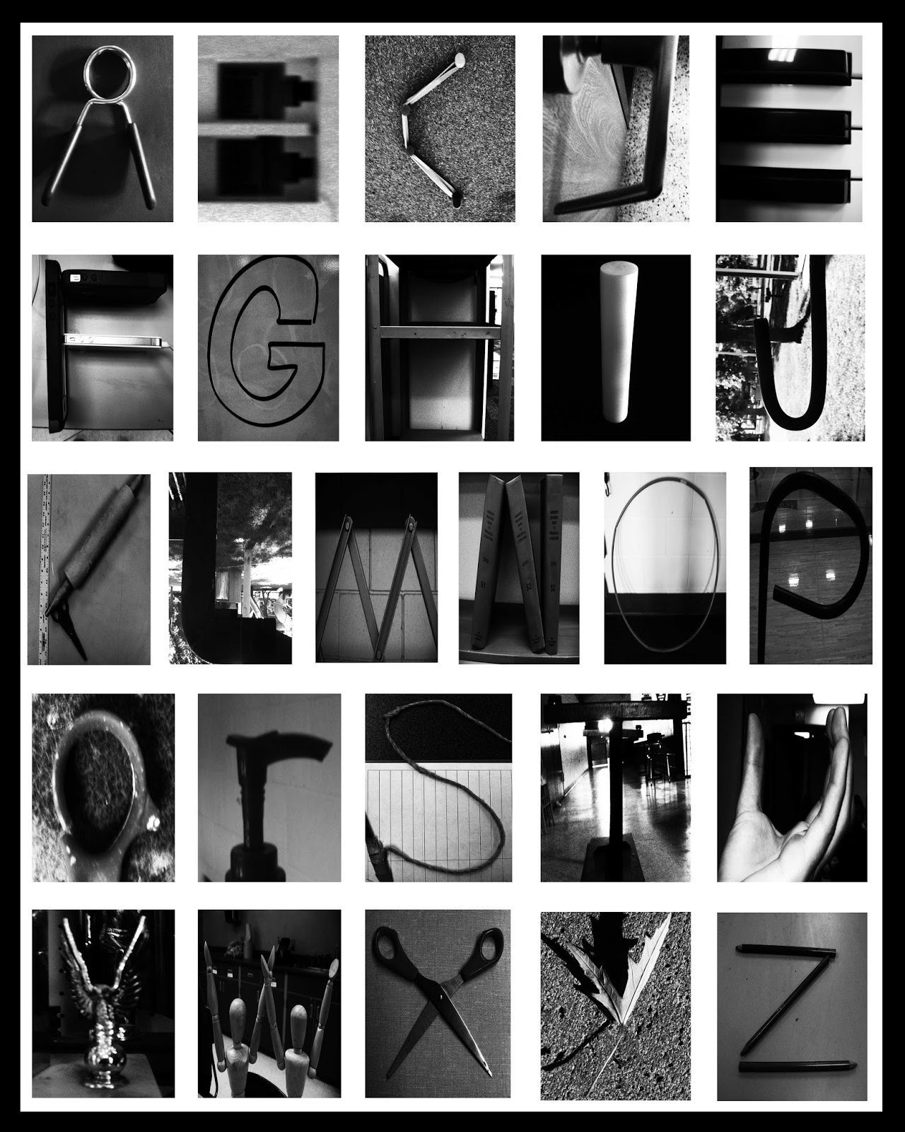 Art at OHS: Letter Photography by my Graphic Design and Digital Photo Class