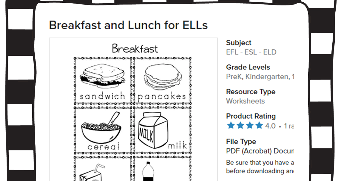 EFL Elementary Teachers: Brunch (breakfast and Lunch) Theme