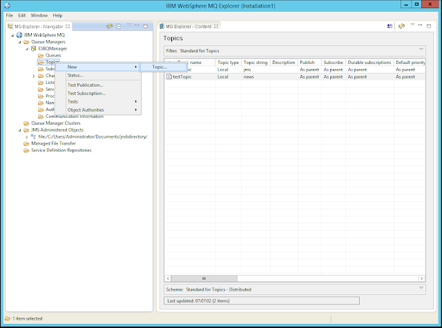 Let's begin...: [IBM MQ] Create a topic using IBM MQ