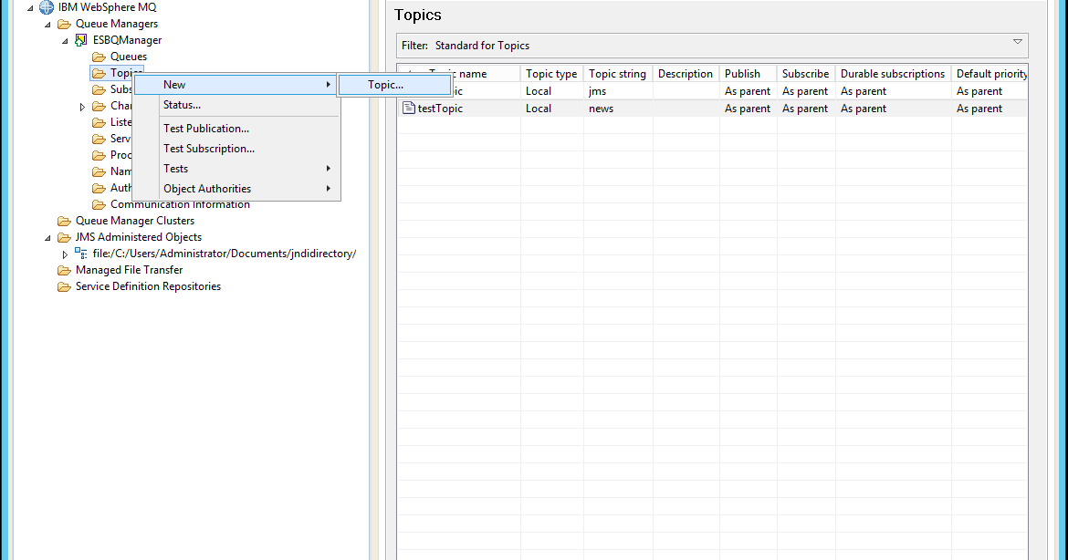 Let's begin...: [IBM MQ] Create a topic using IBM MQ