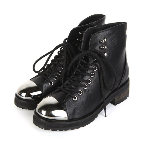 [Stylenanda] Metal Toe Lace Up Boots | KSTYLICK - Latest Korean Fashion ...