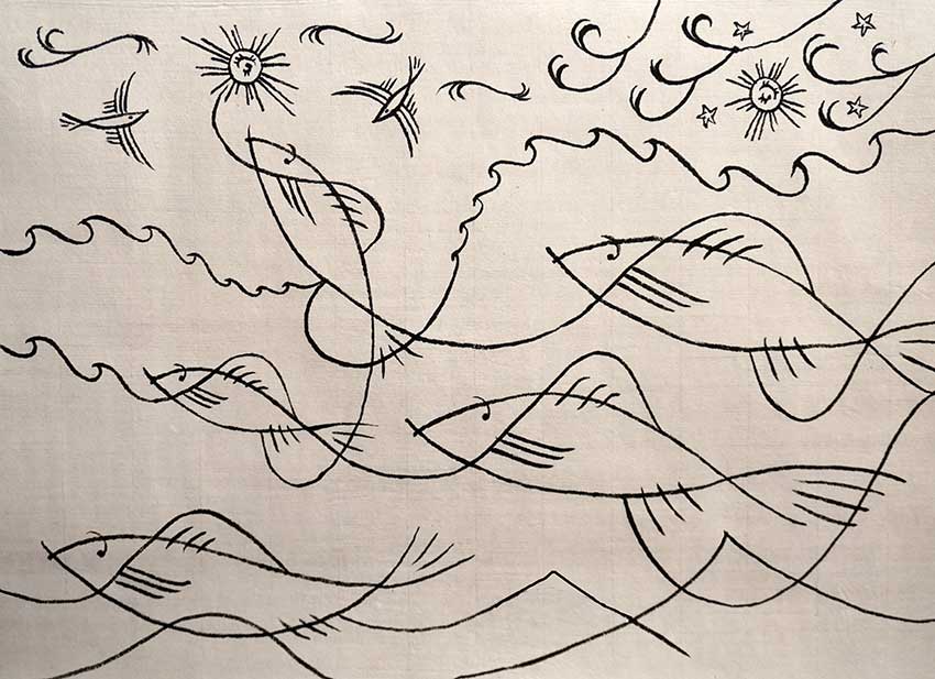 see haiku here 2: Fish drawing