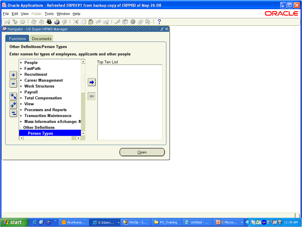 Oracle Apps HRMS : Person Types
