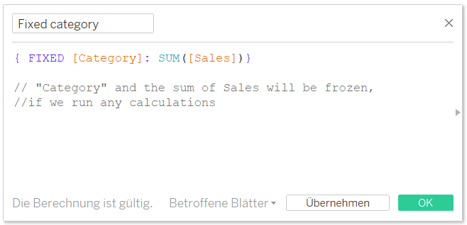 Level of Detail Expressions (LoD) in Tableau: FIXED