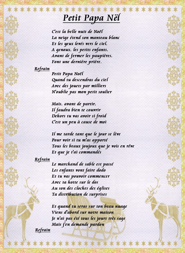 petit papa noel parole - France News Collections