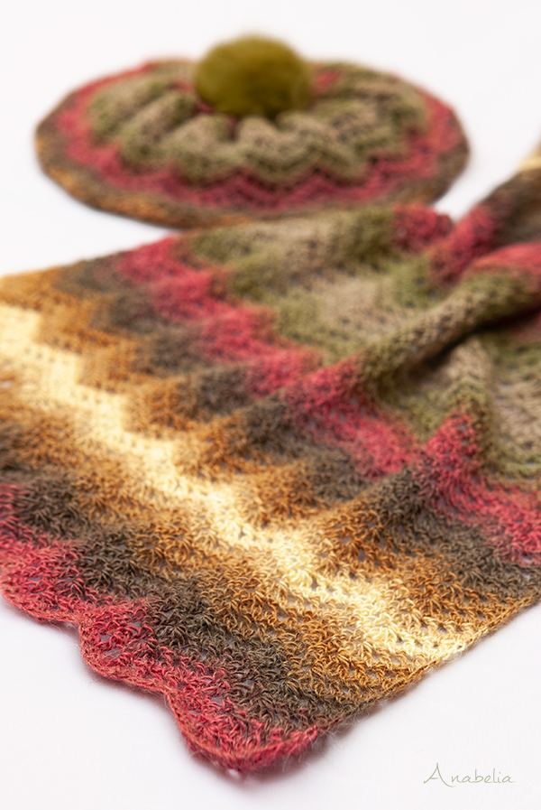 Chevron stitch free pattern scarf and hat | Anabelia Craft Design blog ...