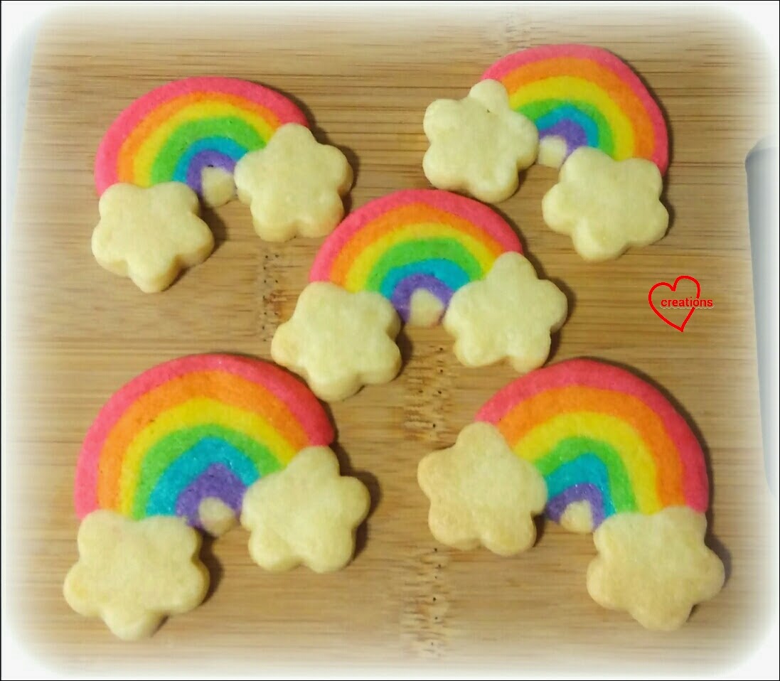 Loving Creations for You: Rainbow Cloud Shortbread Cookies