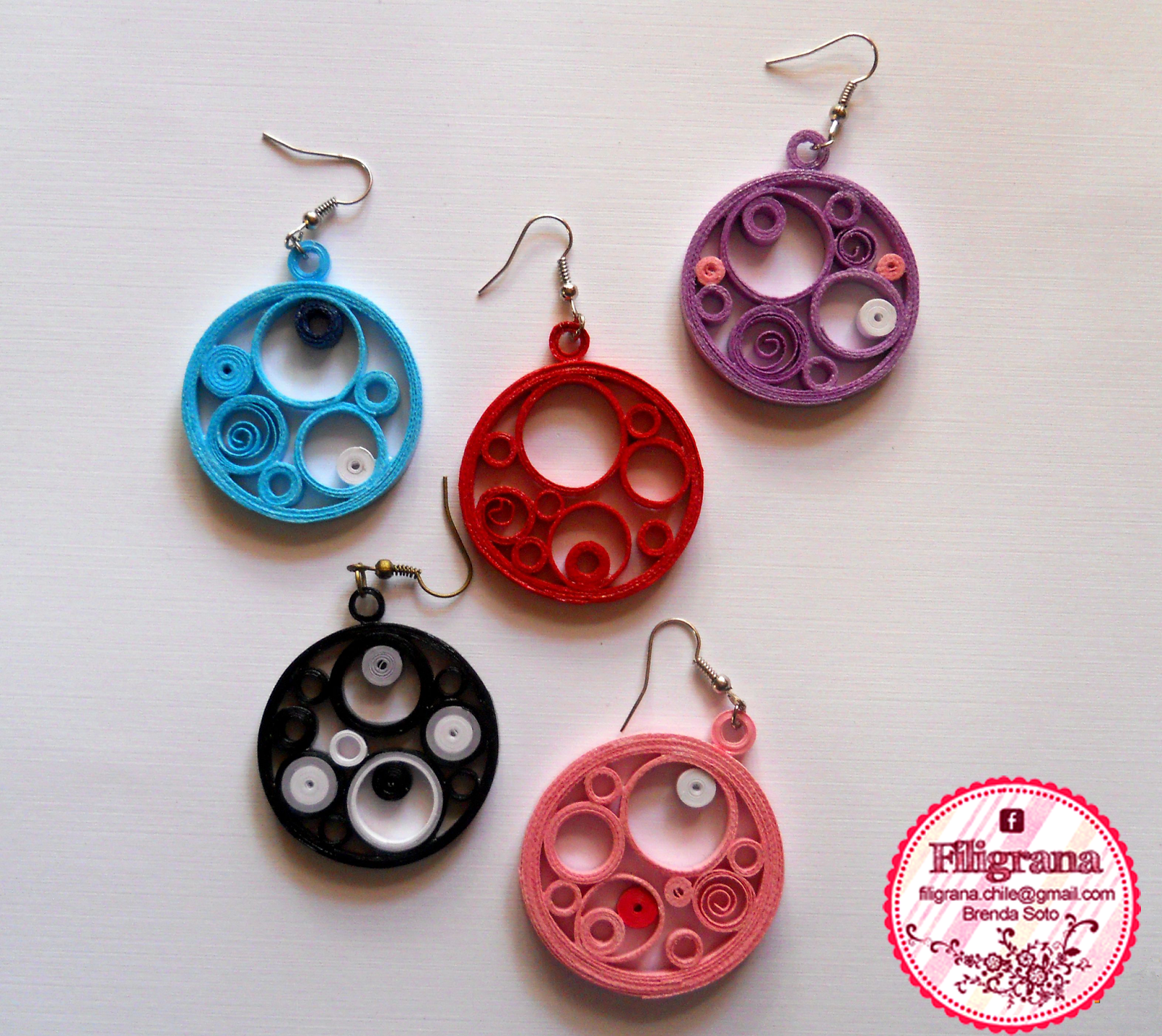 Filigrana - Quilling en Chile: Aros de filigrana