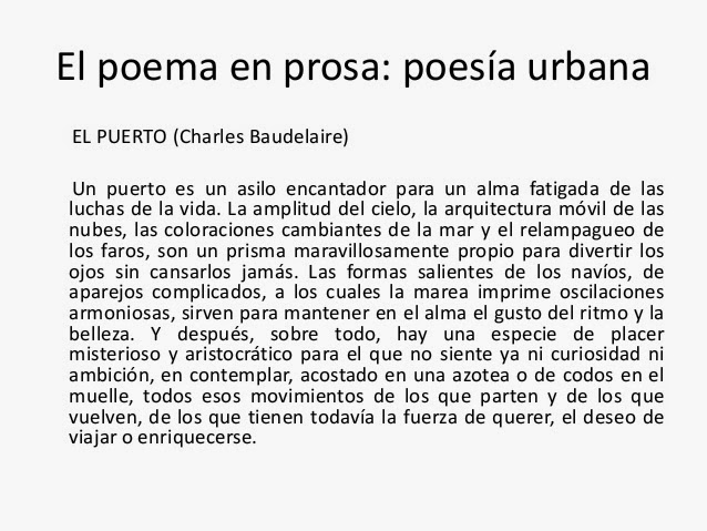 Literatura : Poema en prosa