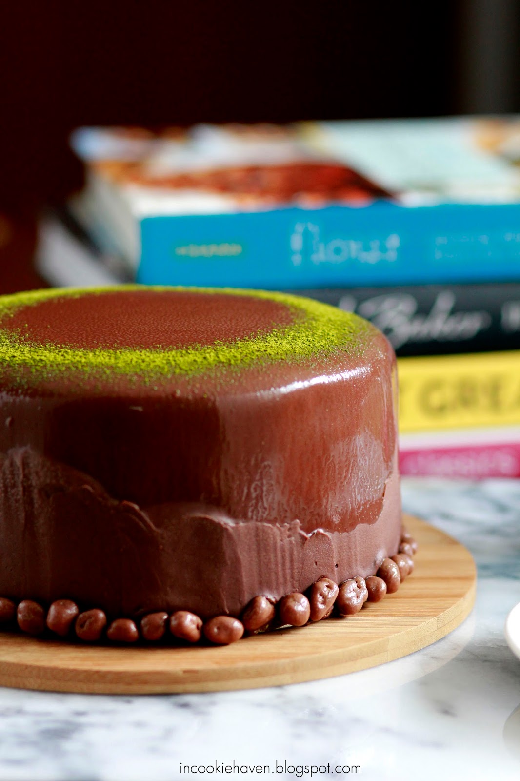 In Cookie Haven: Dark Chocolate Matcha Cake