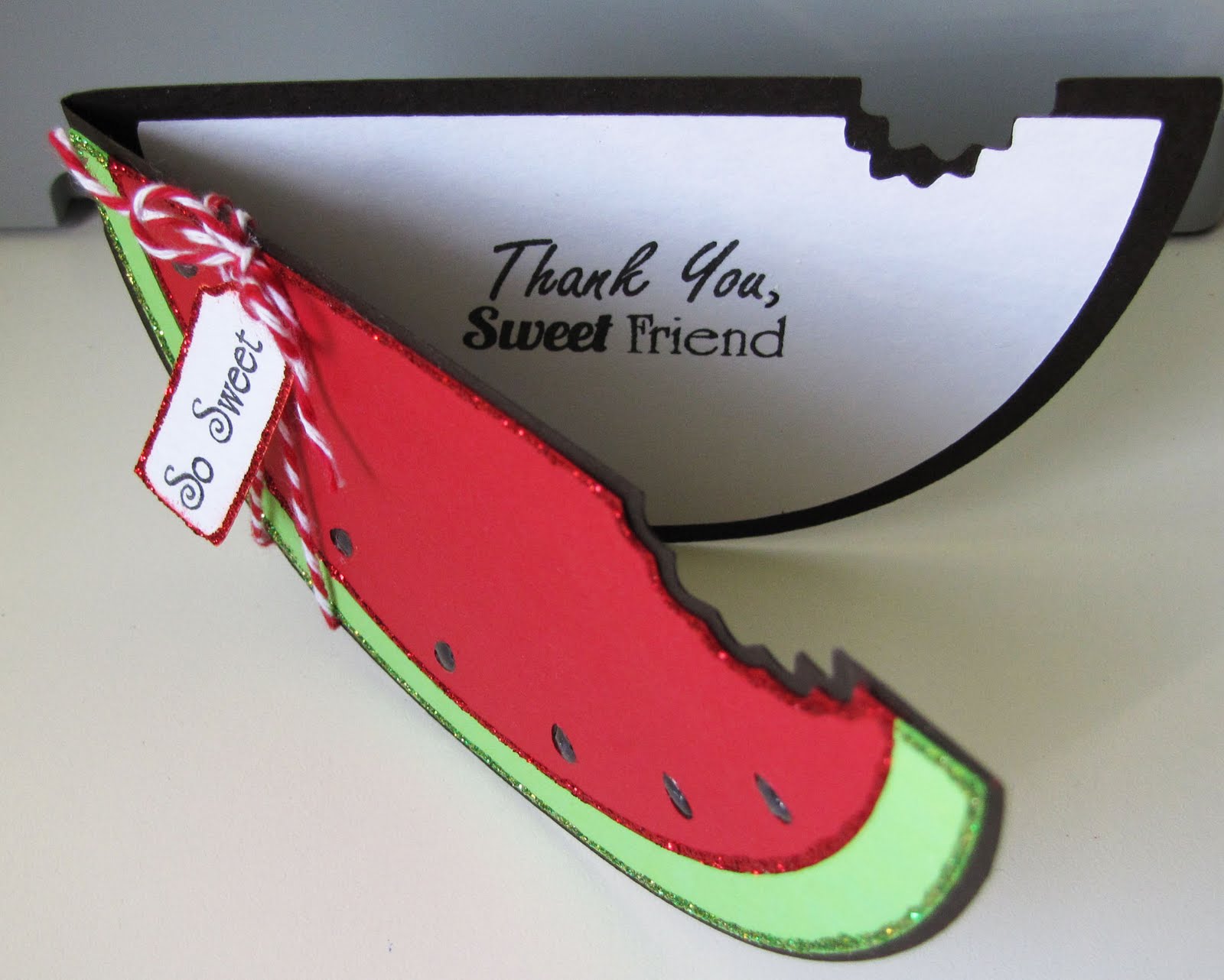 Jen's Happy Place: So Sweet! Watermelon Shaped Card