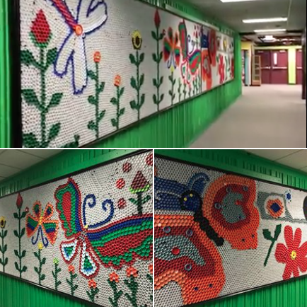 Bottle Cap Art Mural Caps can be sent to schools. Check your town ...