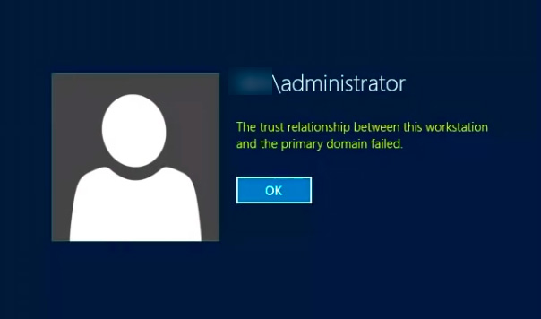 The Trust relationship between this workstation and the primary domain ...