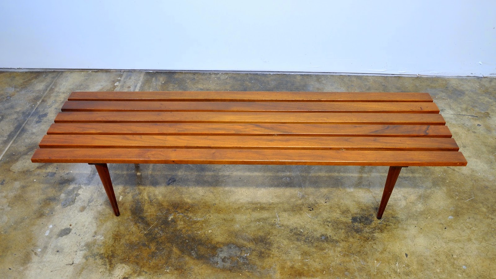 SELECT MODERN: Mid Century Modern Slat Bench or Coffee Table