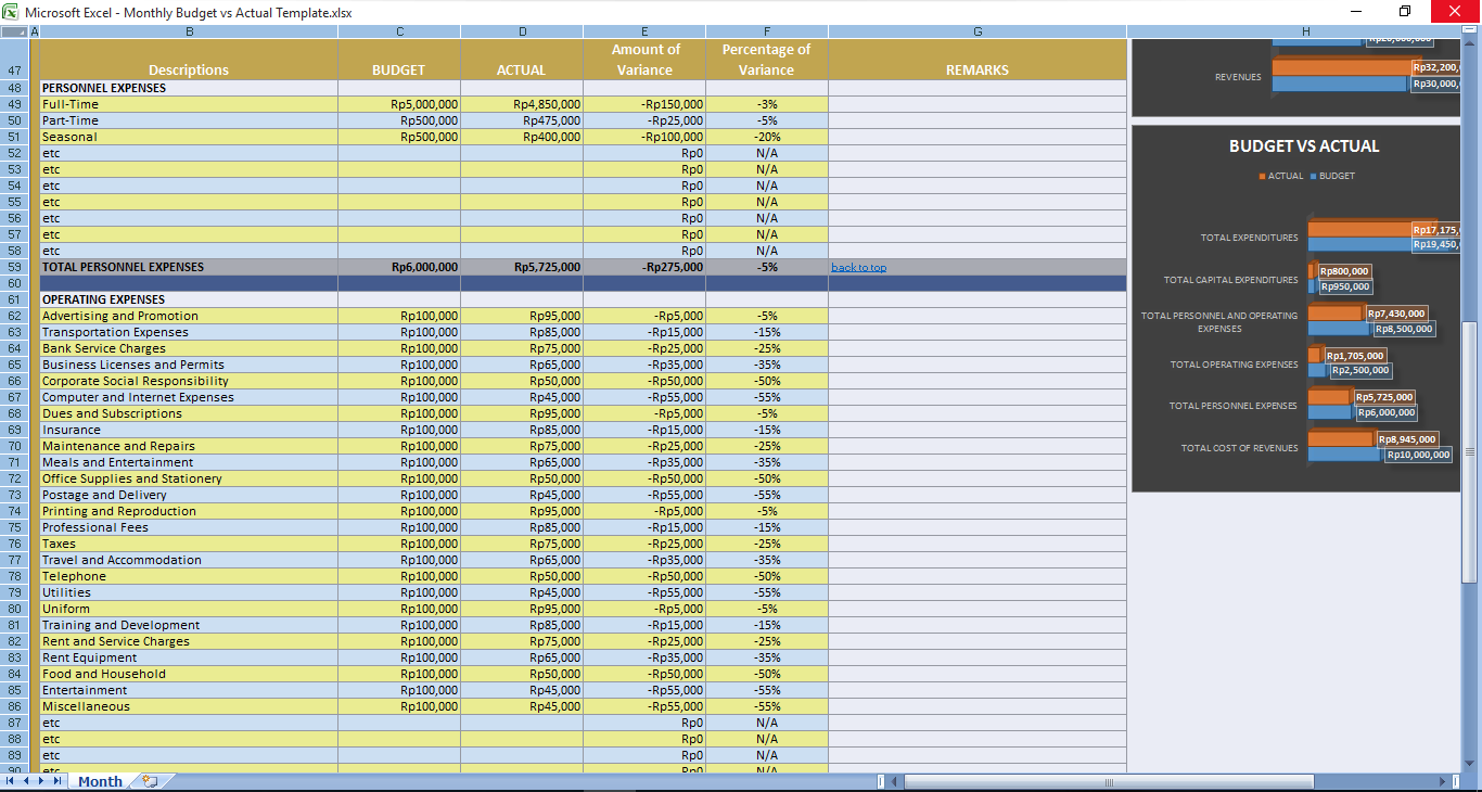 Family and Personal Cash Flow/Budgeting: SHARING: BUDGET vs ACTUAL ...