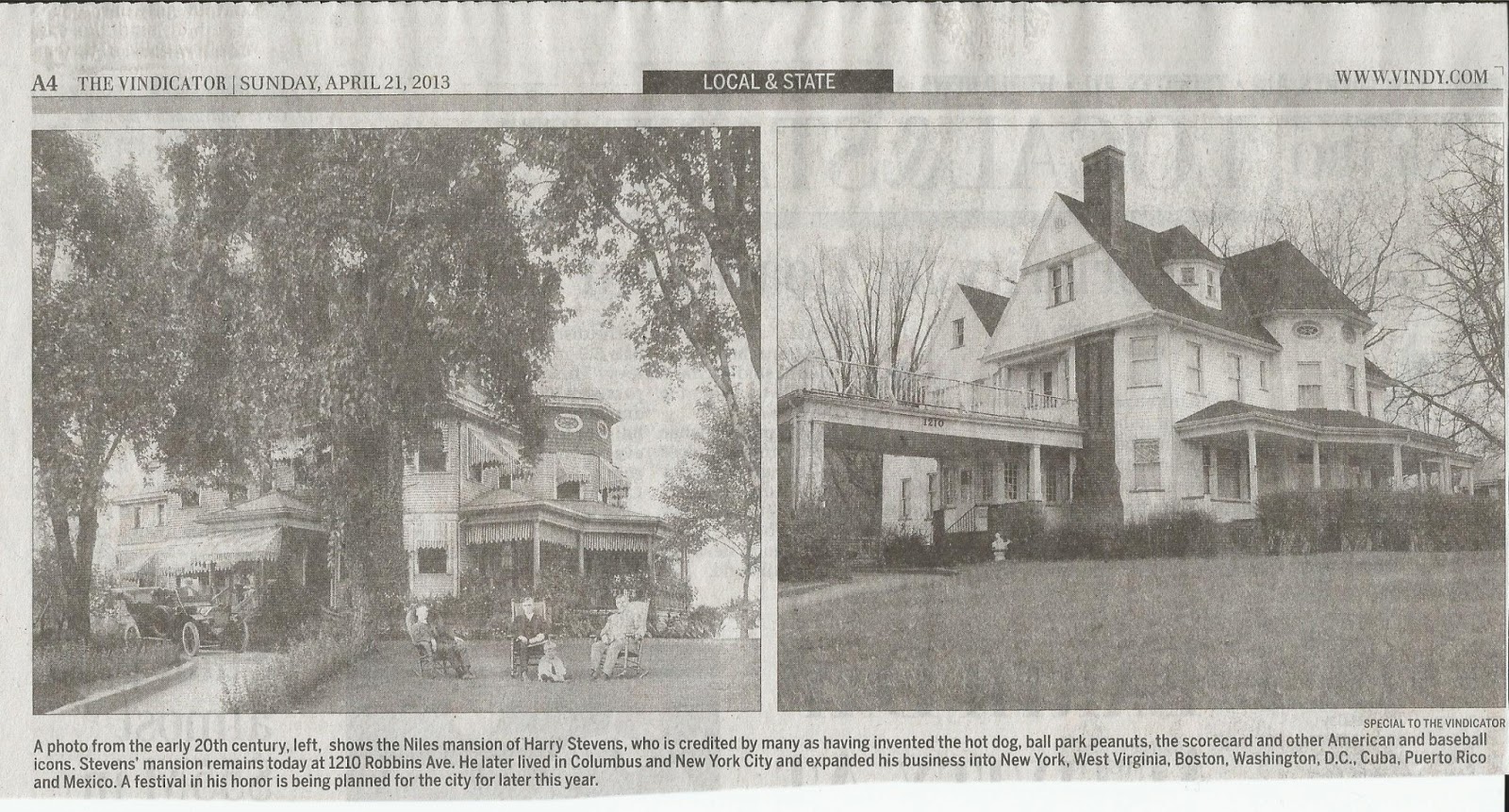 Life in Niles: Harry Steven's articles