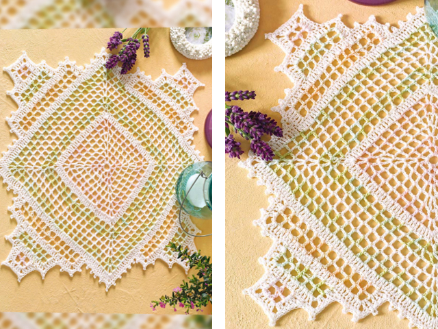 Free Crochet Napkin Patterns : Fillet rhombs ~ Free Crochet And ...