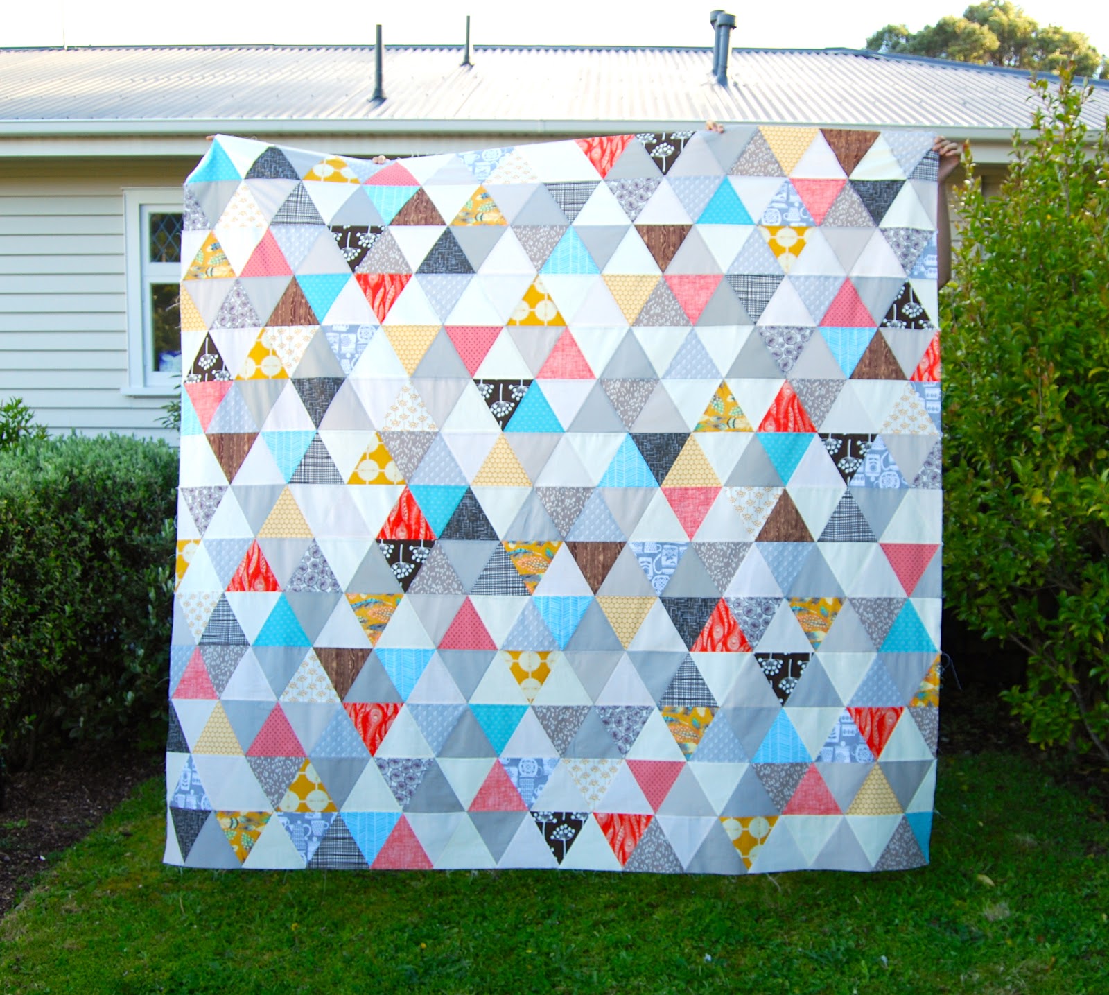 On the Windy Side: Equilateral quilt - top completed