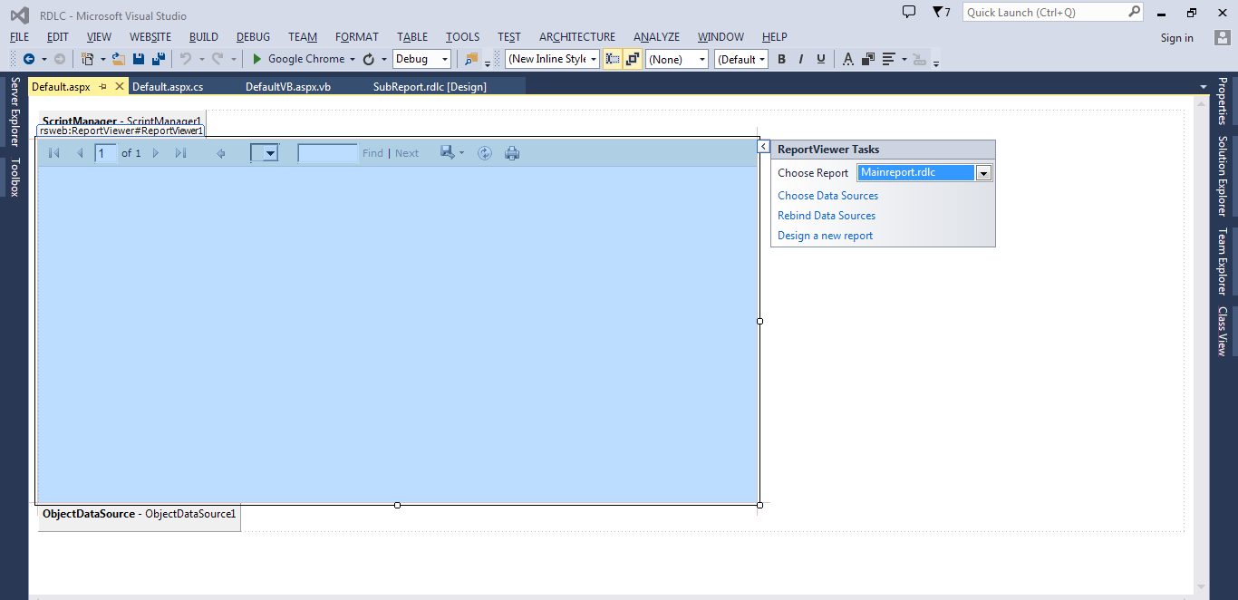 How To Create Sub Report Using Rdlc Report Aspmantra Asp Mvc Angularjs Jquery Javascript