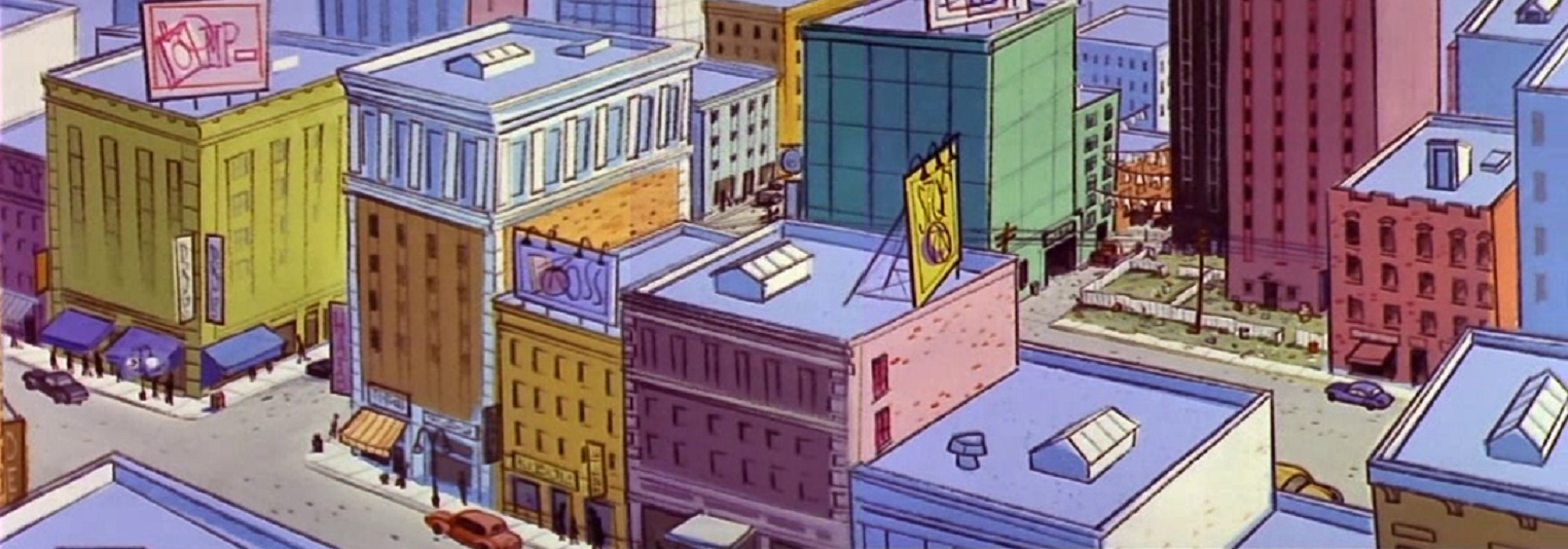 Cartoon Design Ideas: Bird's eye view of tall buildings