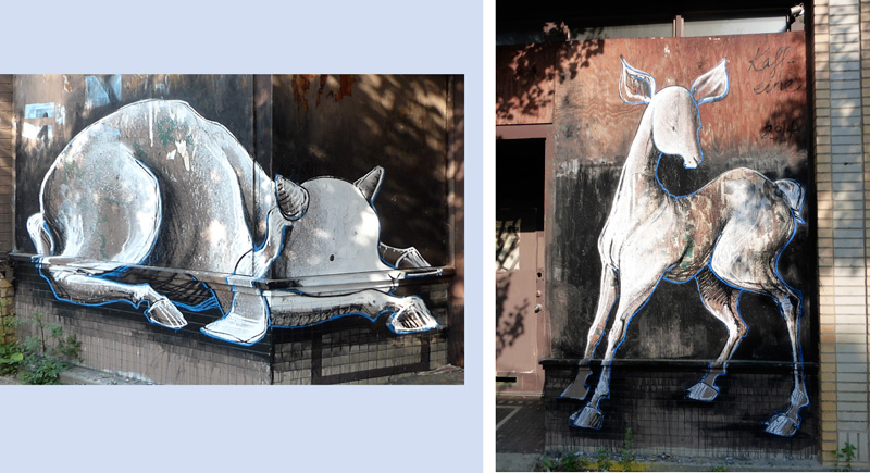 Pittsburgh Murals and Public Art: Goat and Deer murals by Kaff-Eine