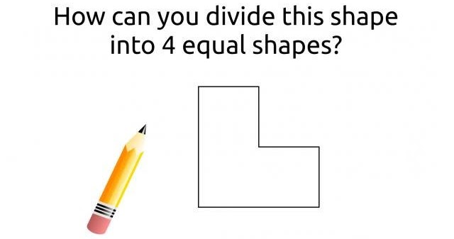 Can you divide this figure into 4 equal parts?