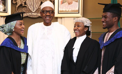 IN PICTURES: President Muhammadu Buhari celebrates with his children on ...