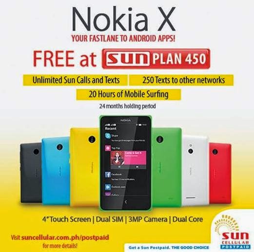 Nokia X Free at Sun Cellular Plan 450 - TeknoGadyet