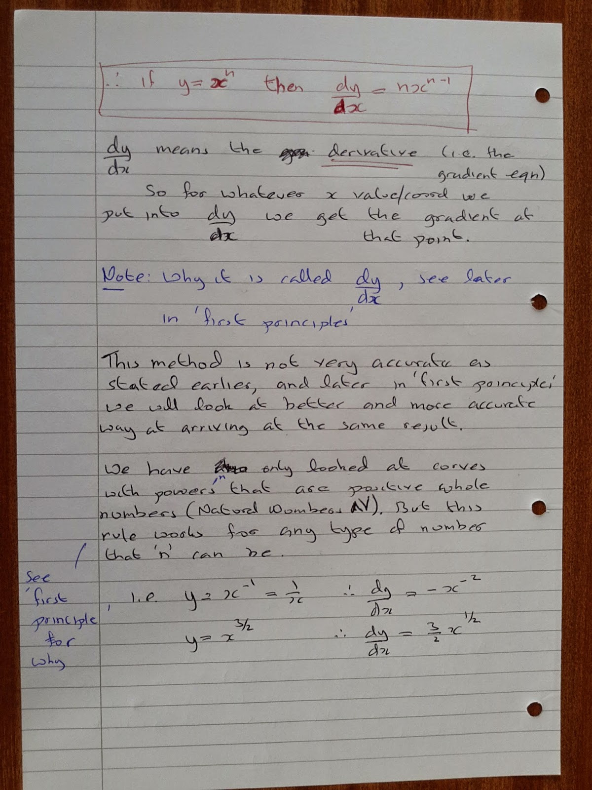 A Level Maths Notes: AS Differentiation: Gradients of non straight ...