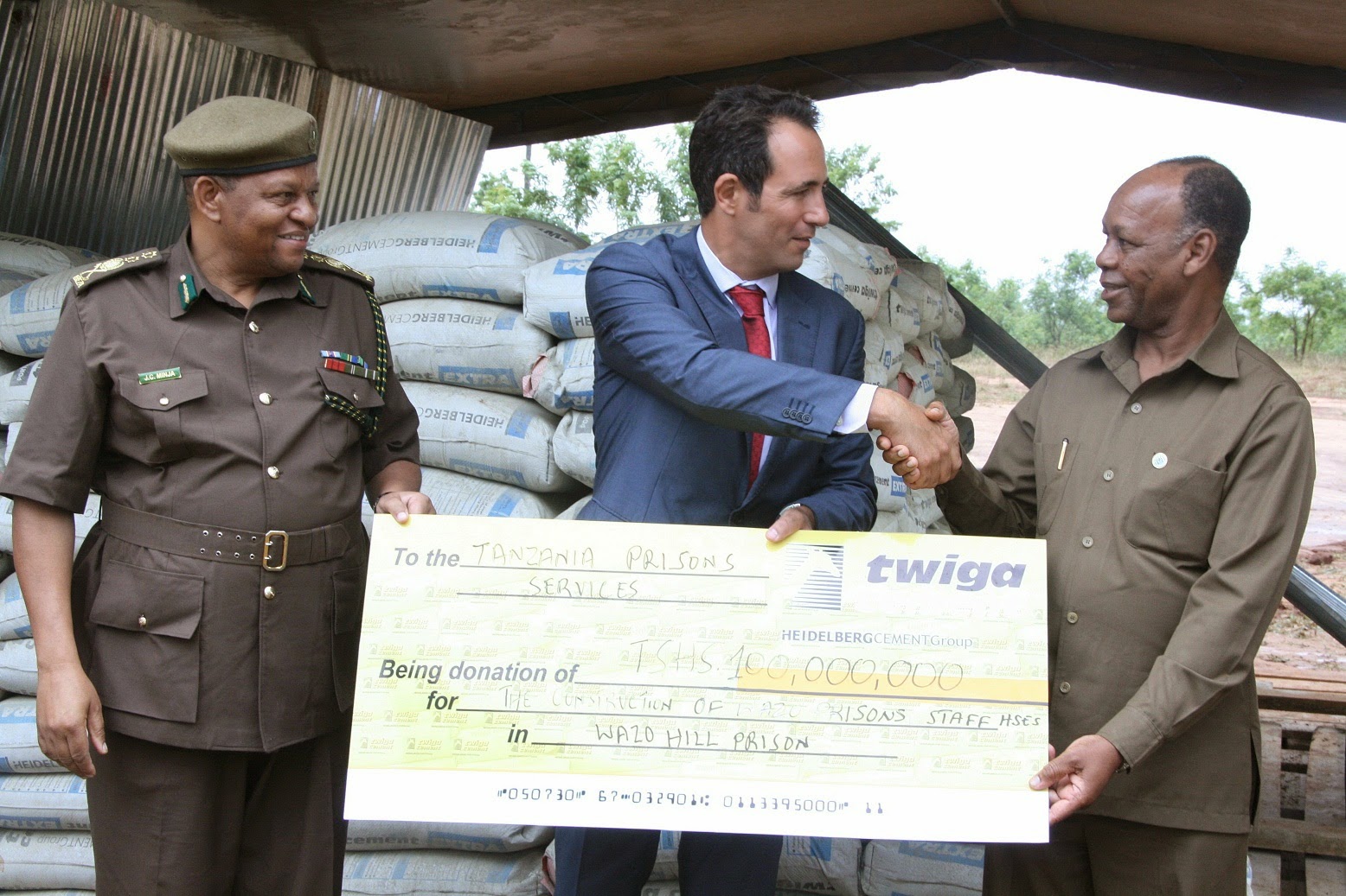 TWIGA CEMENT GIVES 1200CEMENT BAGS AND TSHS.100MILLION FOR THE ...