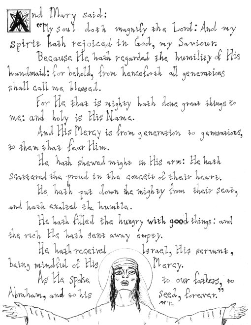 Septem Sacramentorum:: The Illuminated Gospels: Luke 1:46-55