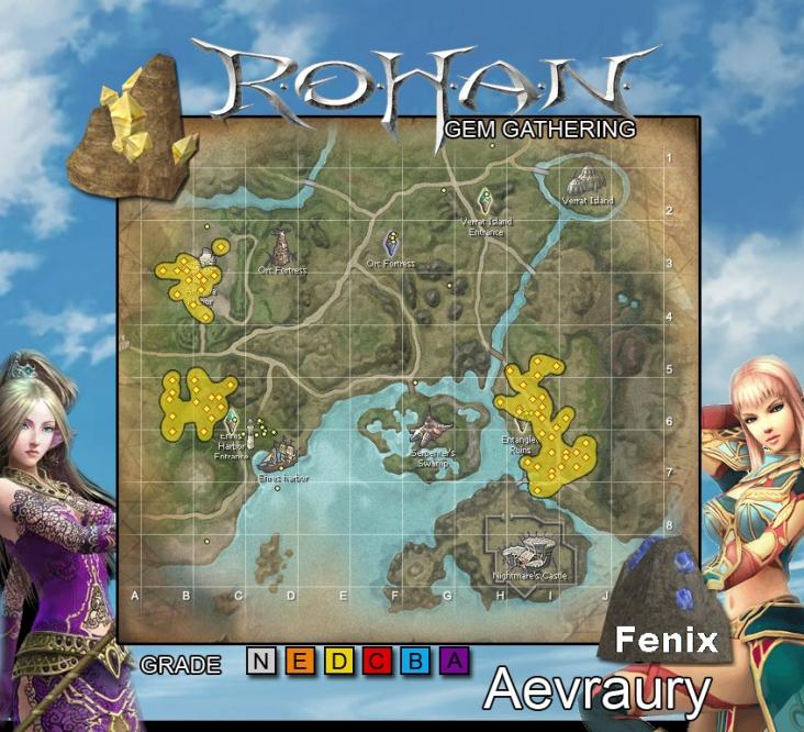 เทคนิควิธีเล่น เกมโรฮานออนไลน์ Rohan Online : แผนที่ เก็บแร่อัญมณี Gem ...