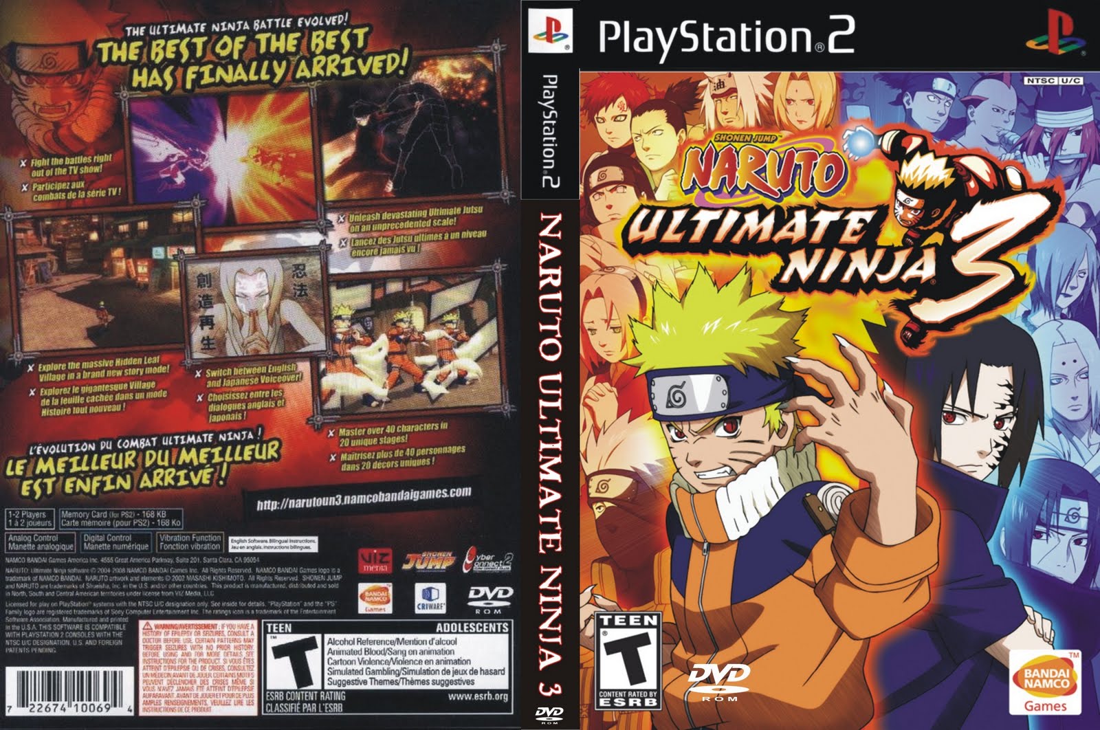ADRENALINA JOGO DE PS2: NARUTO ULTIMATE NINJA 1, 2, 3, 4 E 5