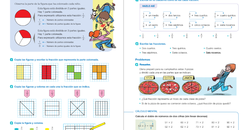Diario de 3º A: Fracciones: lectura, escritura y comparación