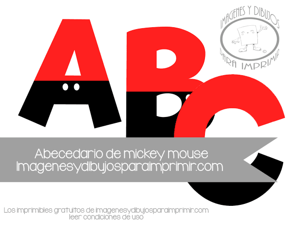 Letras de Mickey Mouse para imprimir 🎈-Colorear dibujos,letras ...