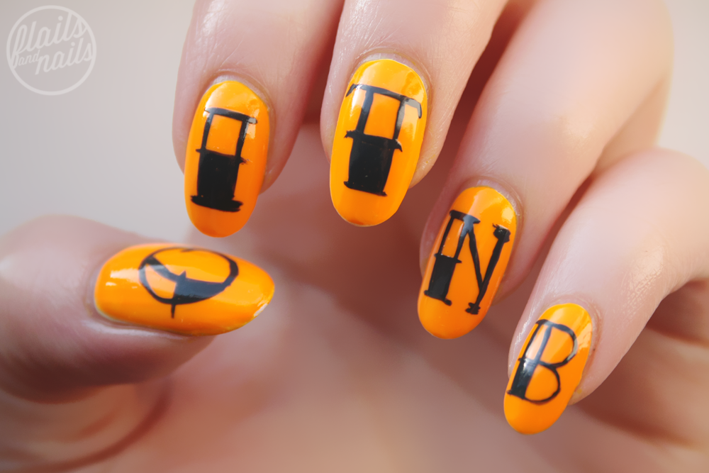 Orange is the New Black Nails with Flossgloss Neon Nacho and Faded