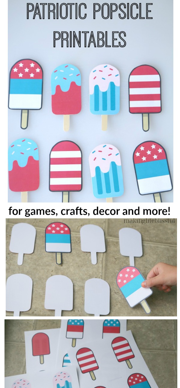 Patriotic Printable Popsicles | Making Life Blissful