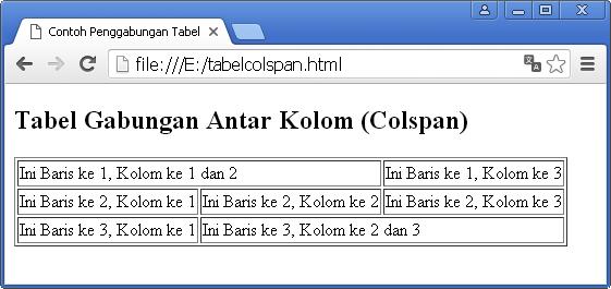 Cara Menggabungkan Kolom dan Baris Pada Tabel HTML (Colspan dan Rowspan ...