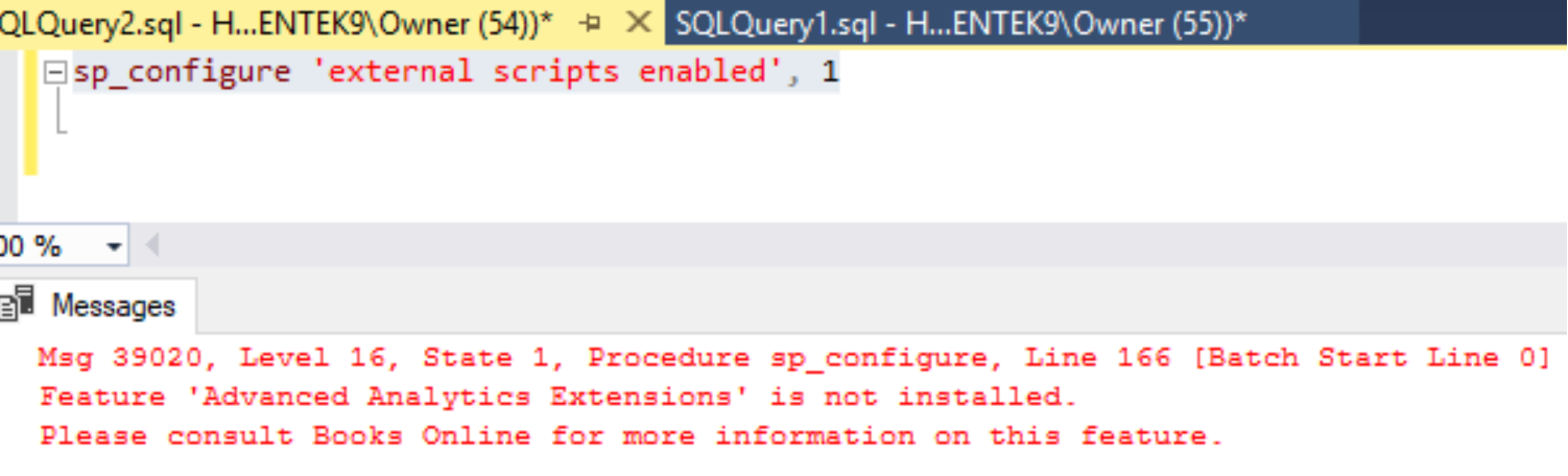 Hodentekhelp How Do You Enable Machine Learning In Sql
