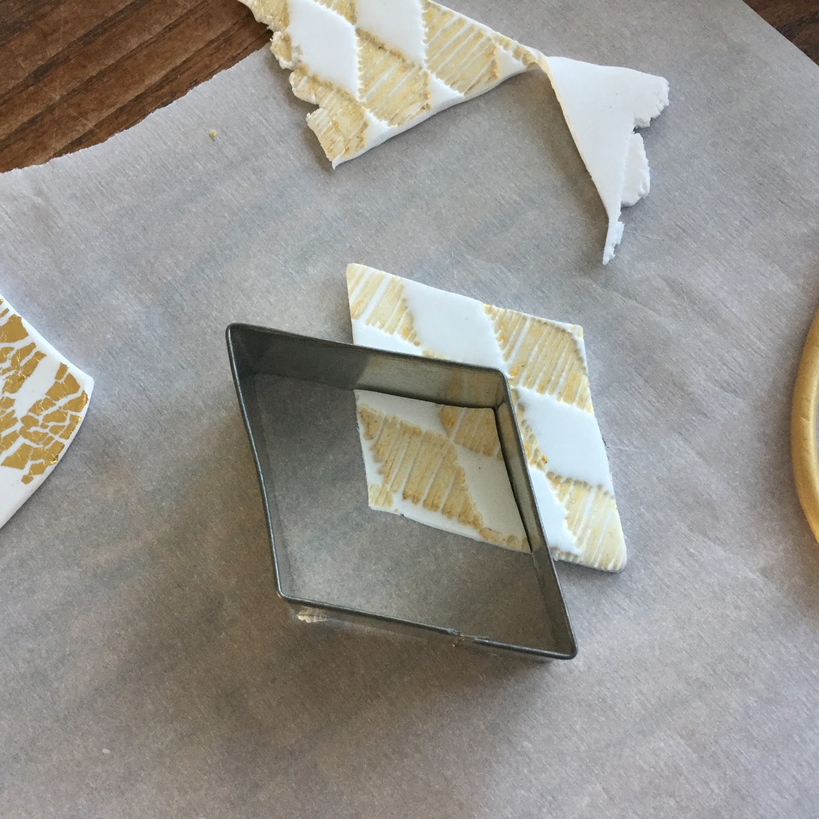 Golden Diamonds Polymer Clay Pendants Tutorial