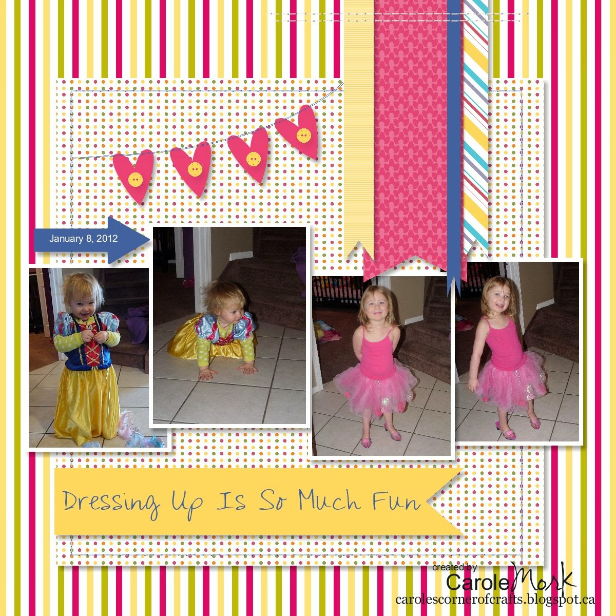 Carole's Corner of Crafts: MDS 149 Dressing Up Scrapbook Page