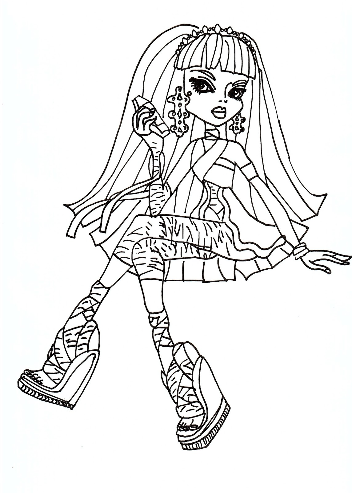 new monster high dolls 2014 coloring pages: Cleo Coloring Sheet
