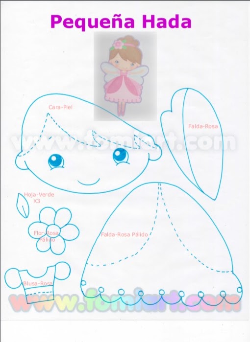 Descarga Gratis Moldes Gratis de Pequeña Hada Fomiart | Moldes Gratuitos