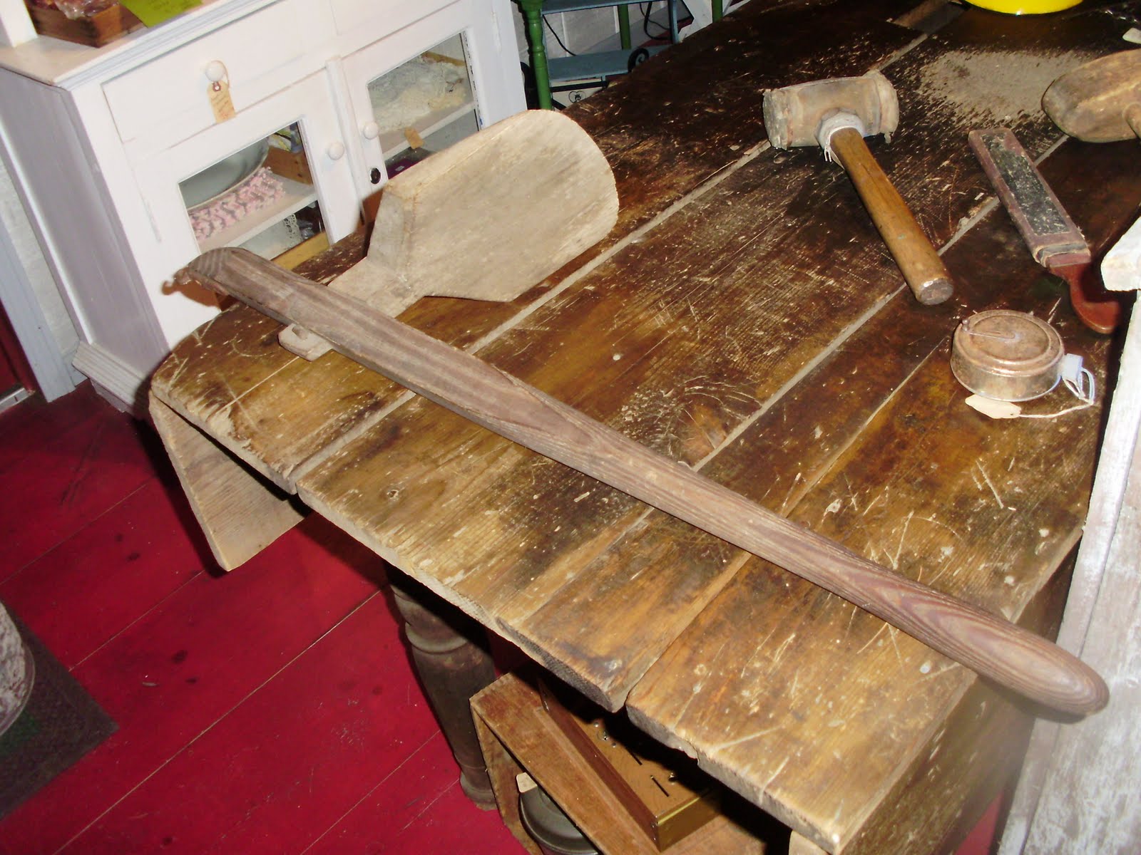 Log Cabin Antiques & Gifts: Super primitive wooden hoe (or grain scooper?)