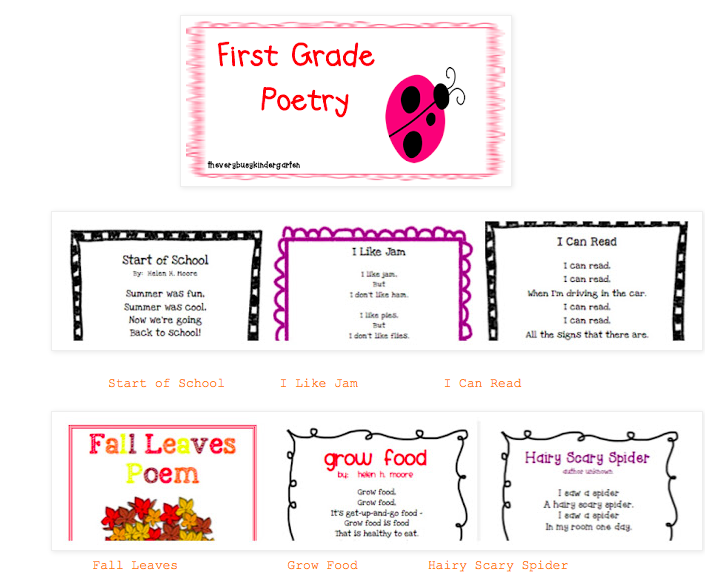 The Very Busy Kindergarten: Poetry Basket Page
