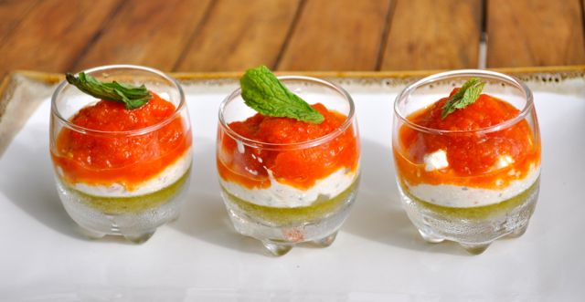 Ma tambouille a Singapour: Mini-verrines 3 couleurs (poivrons - cottage ...